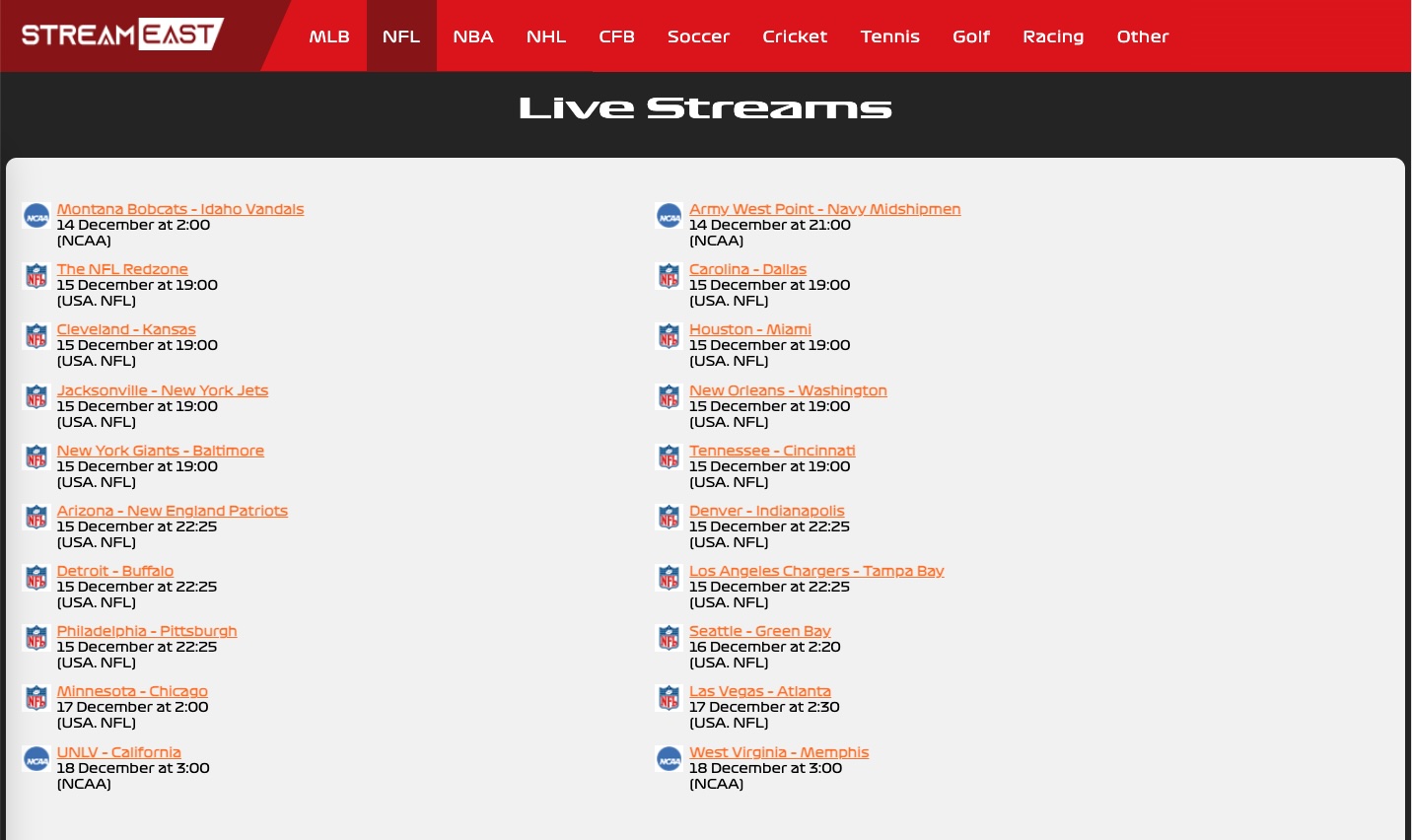 Sport365 - Official Streams NBA, NFL, NFL, MMA, BOXING